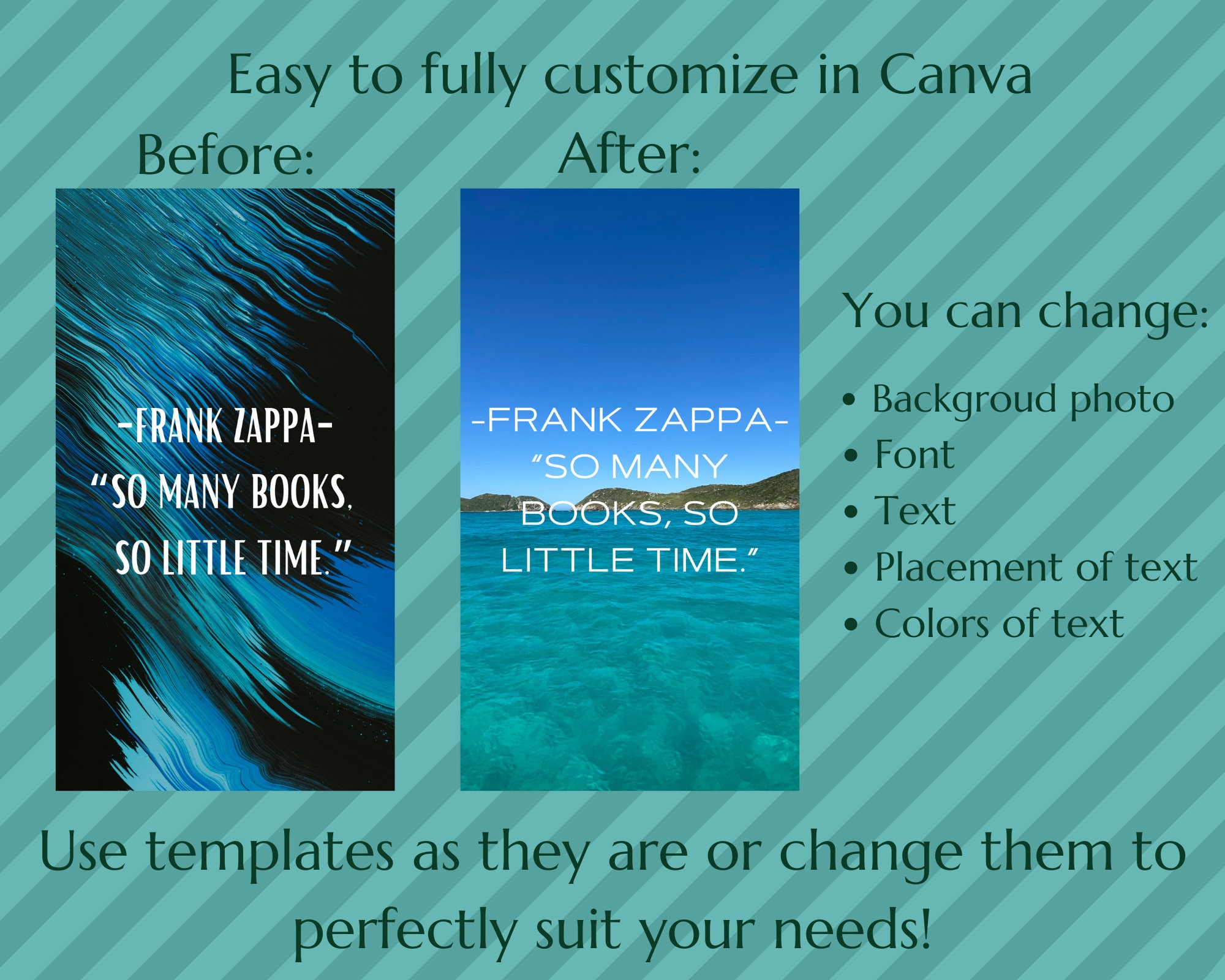 70turquoise Themed Quote Canva Templates, Turquoise Themed Templates ...