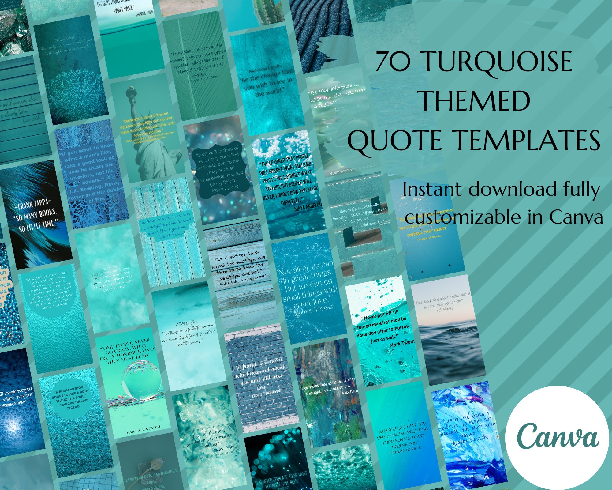 70turquoise Themed Quote Canva Templates, Turquoise Themed Templates ...