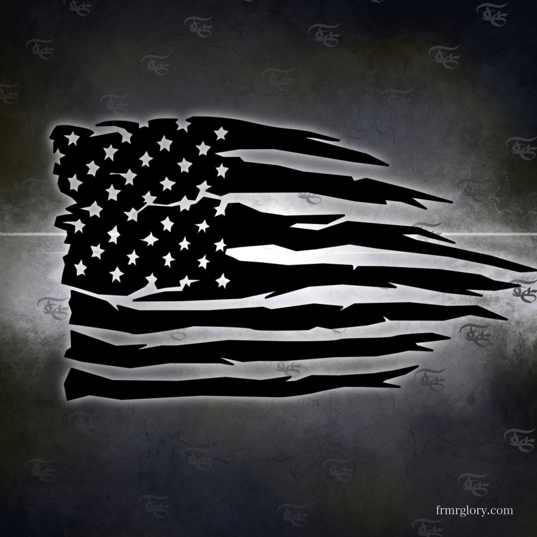 Distressed American Flag. Permanent Vinyl Sticker Decal for - Etsy