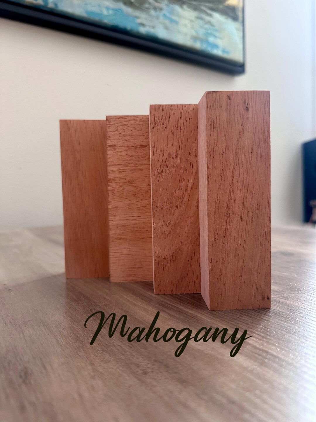 Exotic Wood Block. Genuine Mahogany and Walnut. Knife Handle Blank 5x1 ...