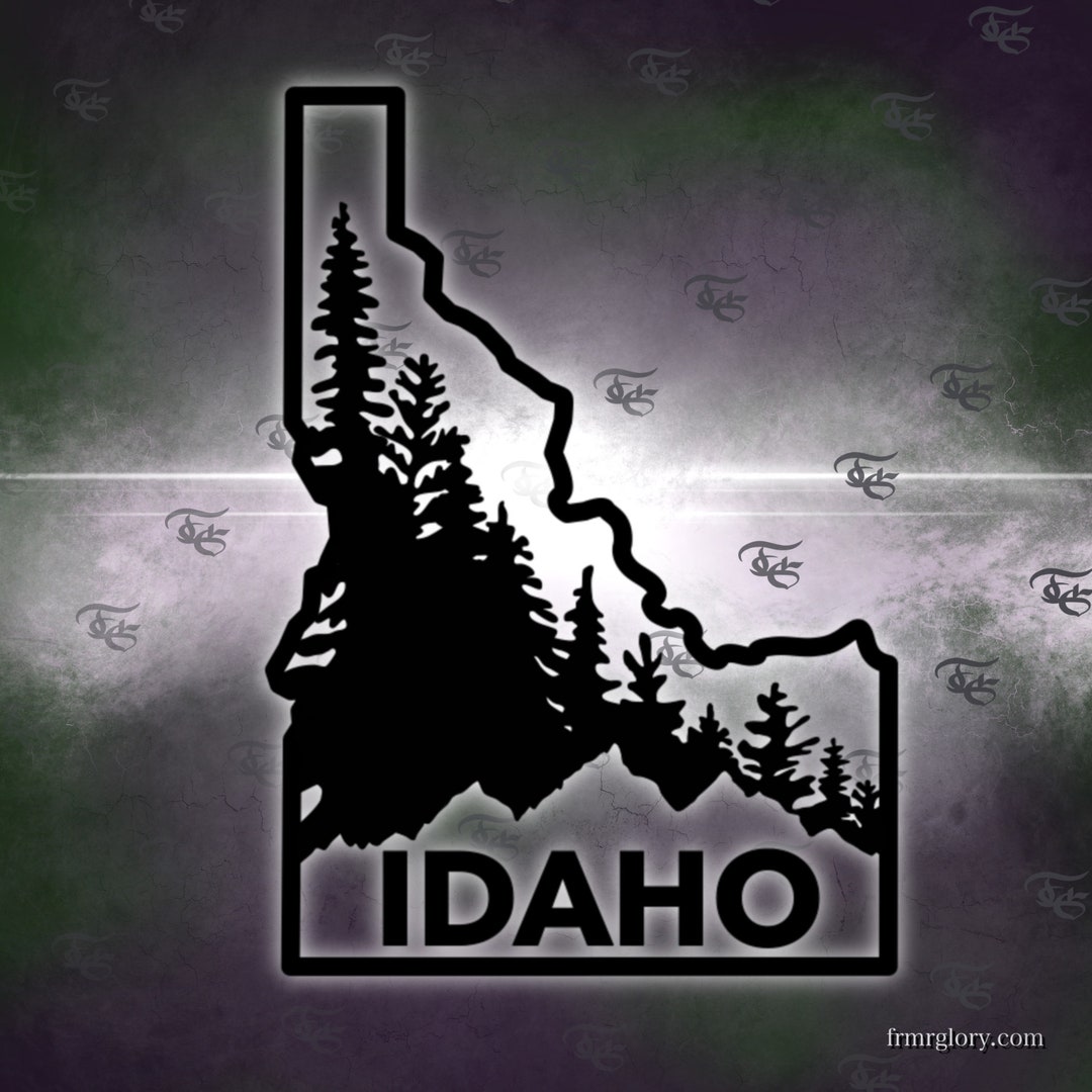 Idaho State Map Vinyl Decal: Mountains & Forest Car Sticker - Etsy