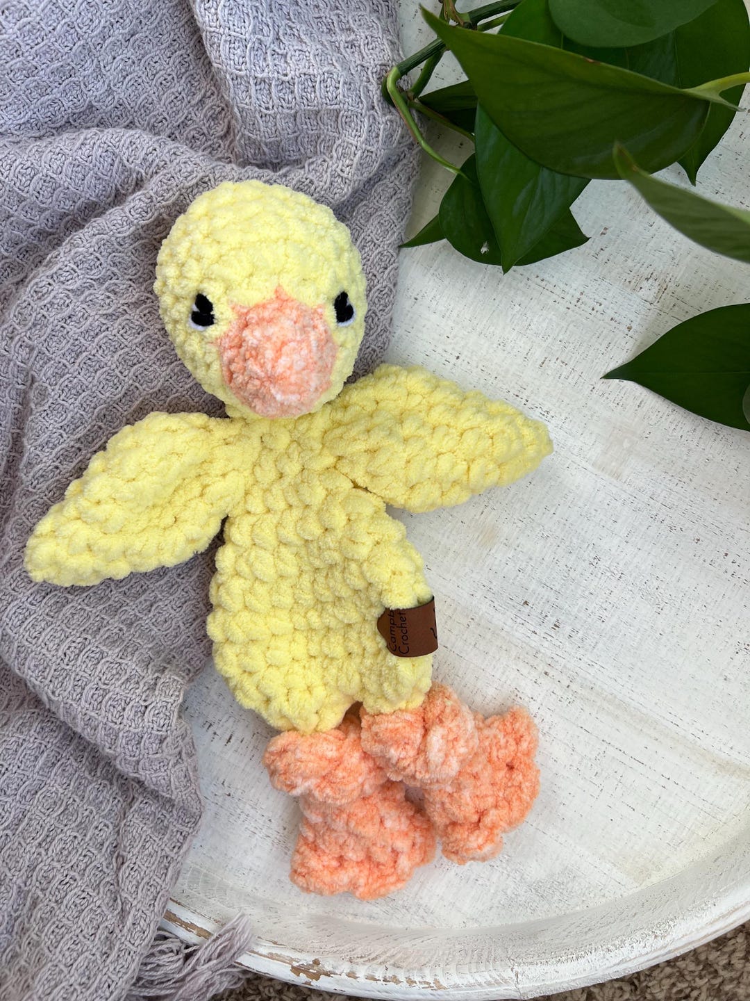 Duck Lovey - Crochet Duck Plush Snuggler - Duckling Stuffy - Etsy