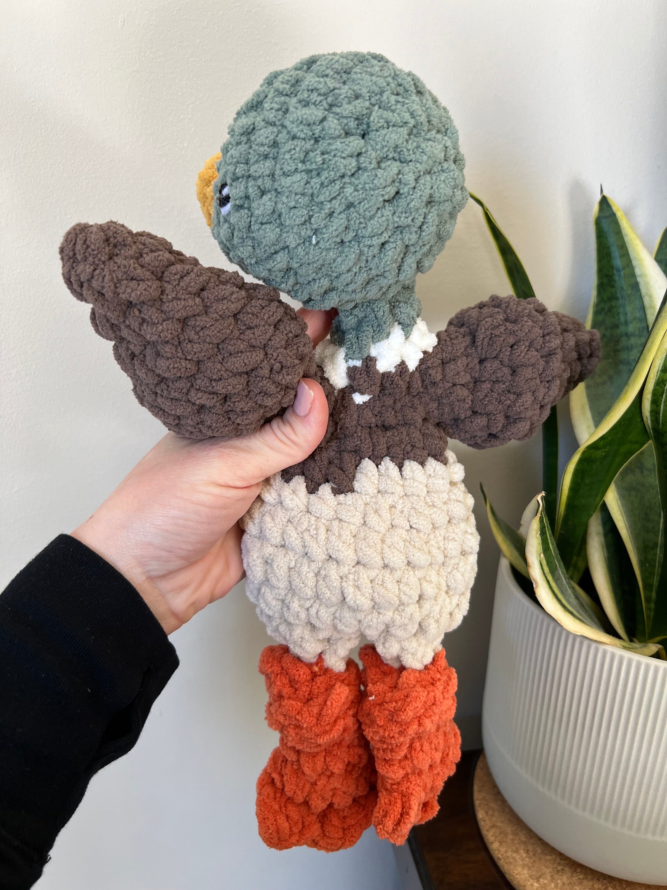 Duck Lovey Crochet Mallard Plush Snuggler Duckling Stuffy - Etsy