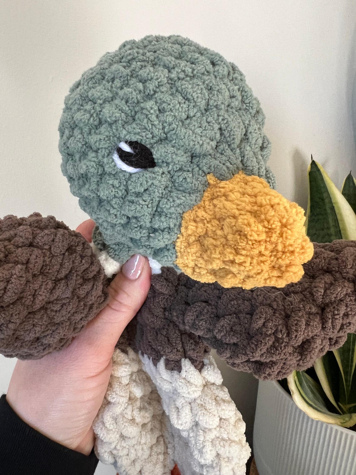 Duck Lovey Crochet Mallard Plush Snuggler Duckling Stuffy - Etsy