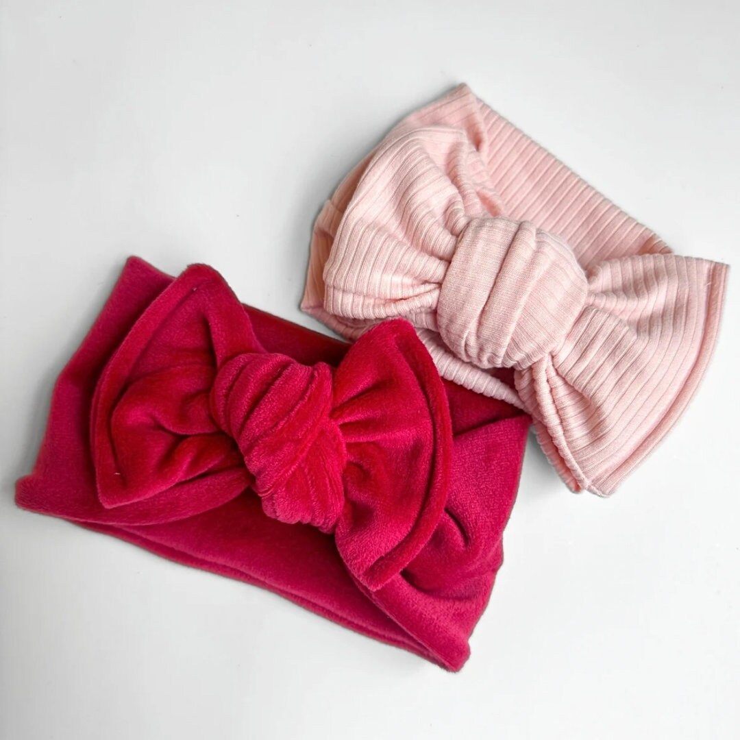 Winter Oversized Bow Headband Wrap valentines Day Bundle Light Pink ...