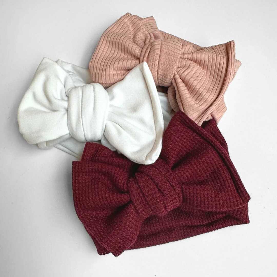 Winter Oversized Bow Headband Wrap valentines Day Bundle Dusty Pink ...