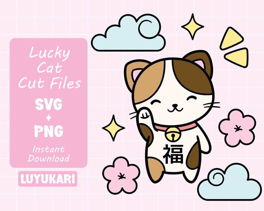Lucky Cat Bundle SVG, Maneki-neko SVG Cut File for Cricut, Beckoning ...