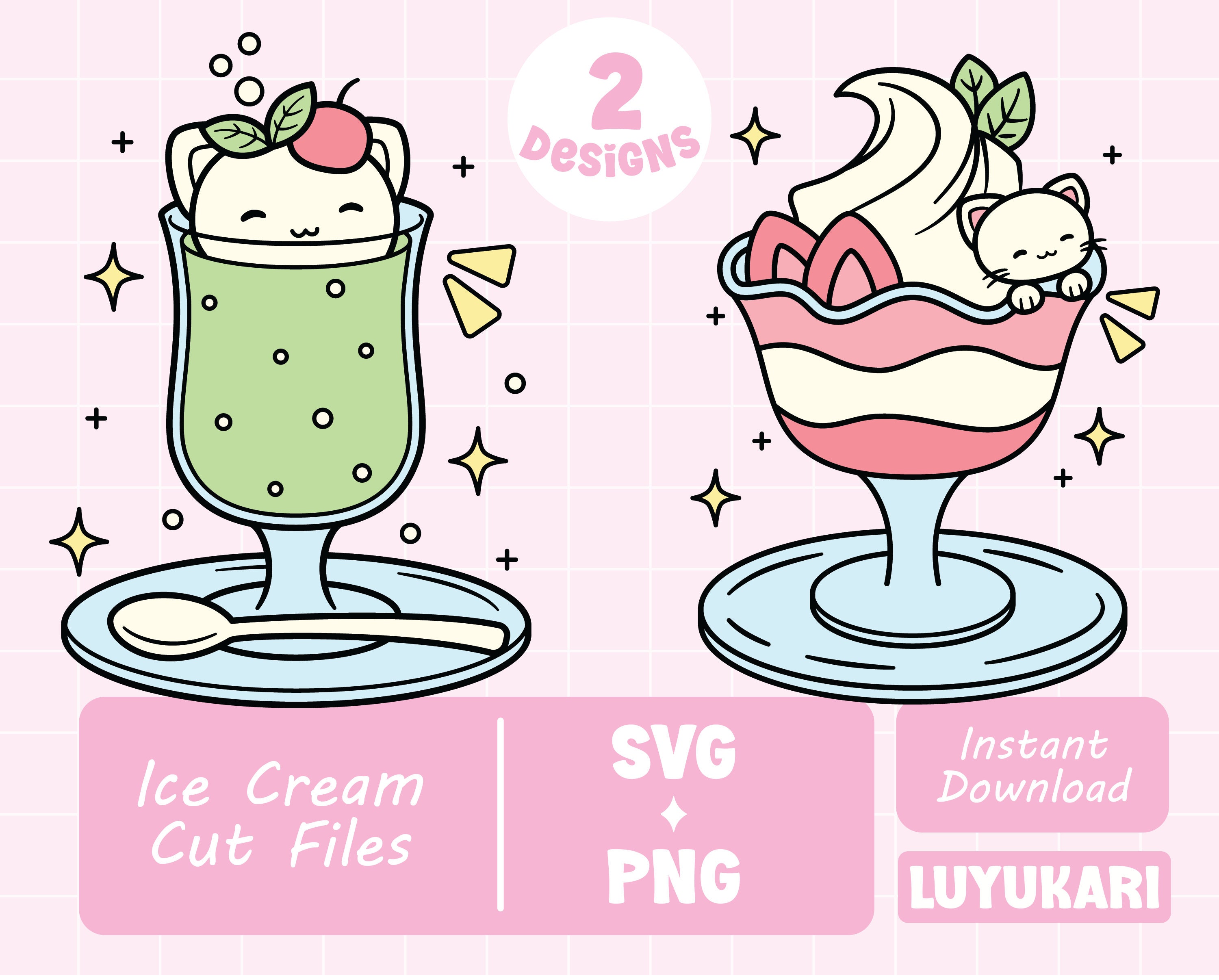 Ice Cream Bundle SVG, Soft Serve SVG Cut File for Cricut, Ice Cream ...