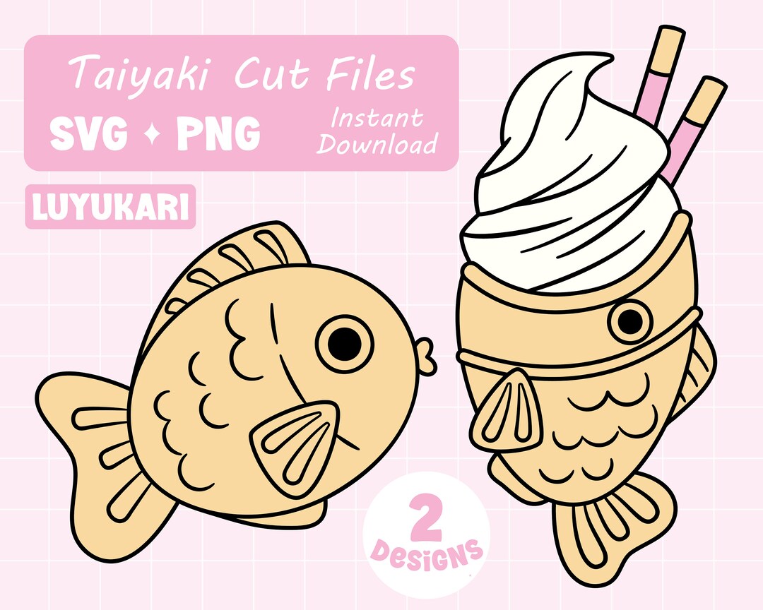 Taiyaki Bundle SVG, Taiyaki Ice Cream SVG Cut File for Cricut, Taiyaki ...