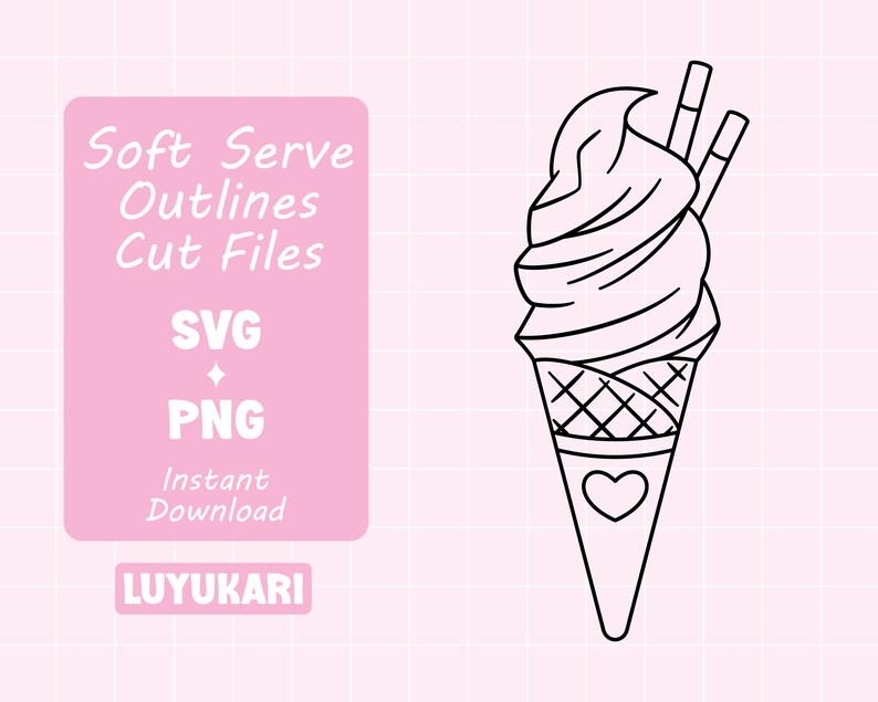 Soft Serve Outlines Svg Ice Cream Svg Cut File For Cricut Soft Serve