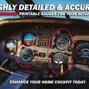 FLIGHT SIMULATOR Instruments Gauges Pilot Pack x6 Instant Digital ...