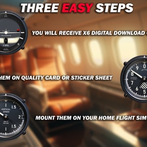 FLIGHT SIMULATOR Instruments Gauges Pilot Pack x6 Instant Digital ...