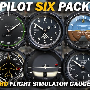 FLIGHT SIMULATOR Instruments Gauges Pilot Pack x6 Instant Digital ...