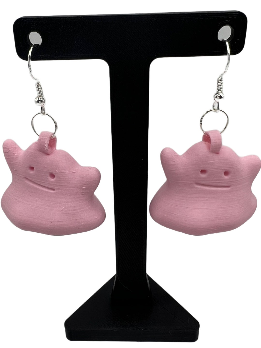 Pink Pokemon Perfection: 3D Printed Ditto Earrings - Etsy