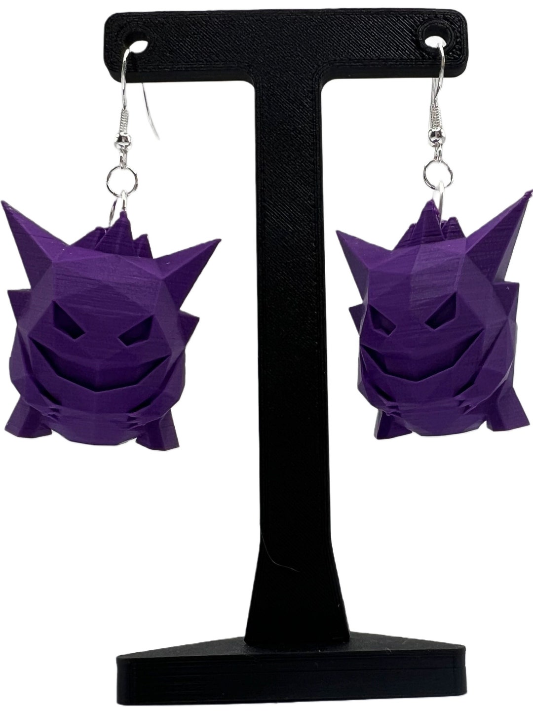 Gengar-ific: 3D Printed Purple Pokemon Earrings for the Pokefan - Etsy