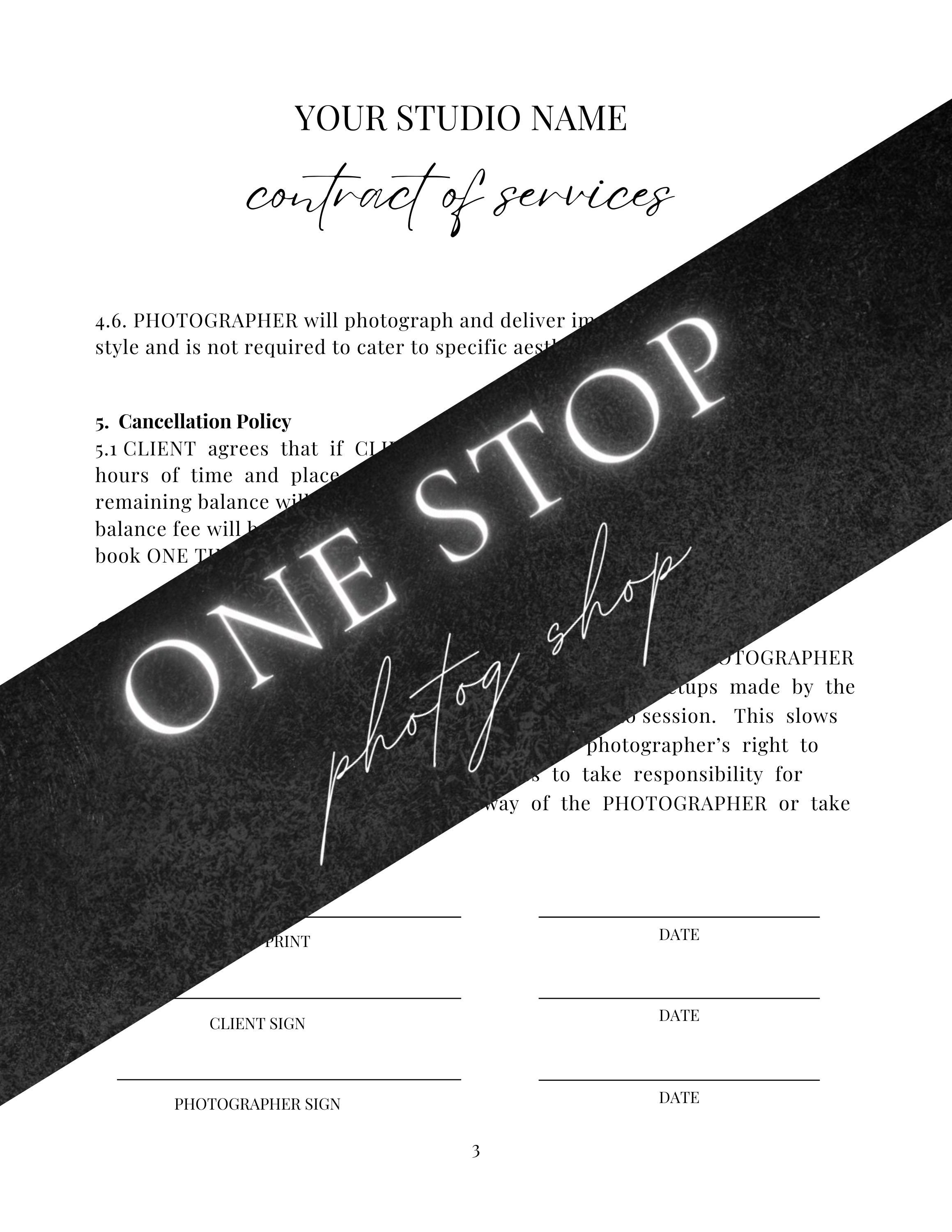 Photography Contract Templates, Model Release Template, Contract ...