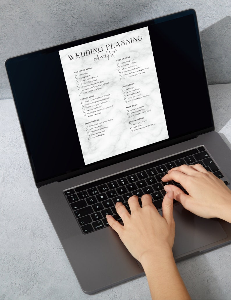 Wedding Planning Checklist Printable, Easy Digital Wedding Checklist ...