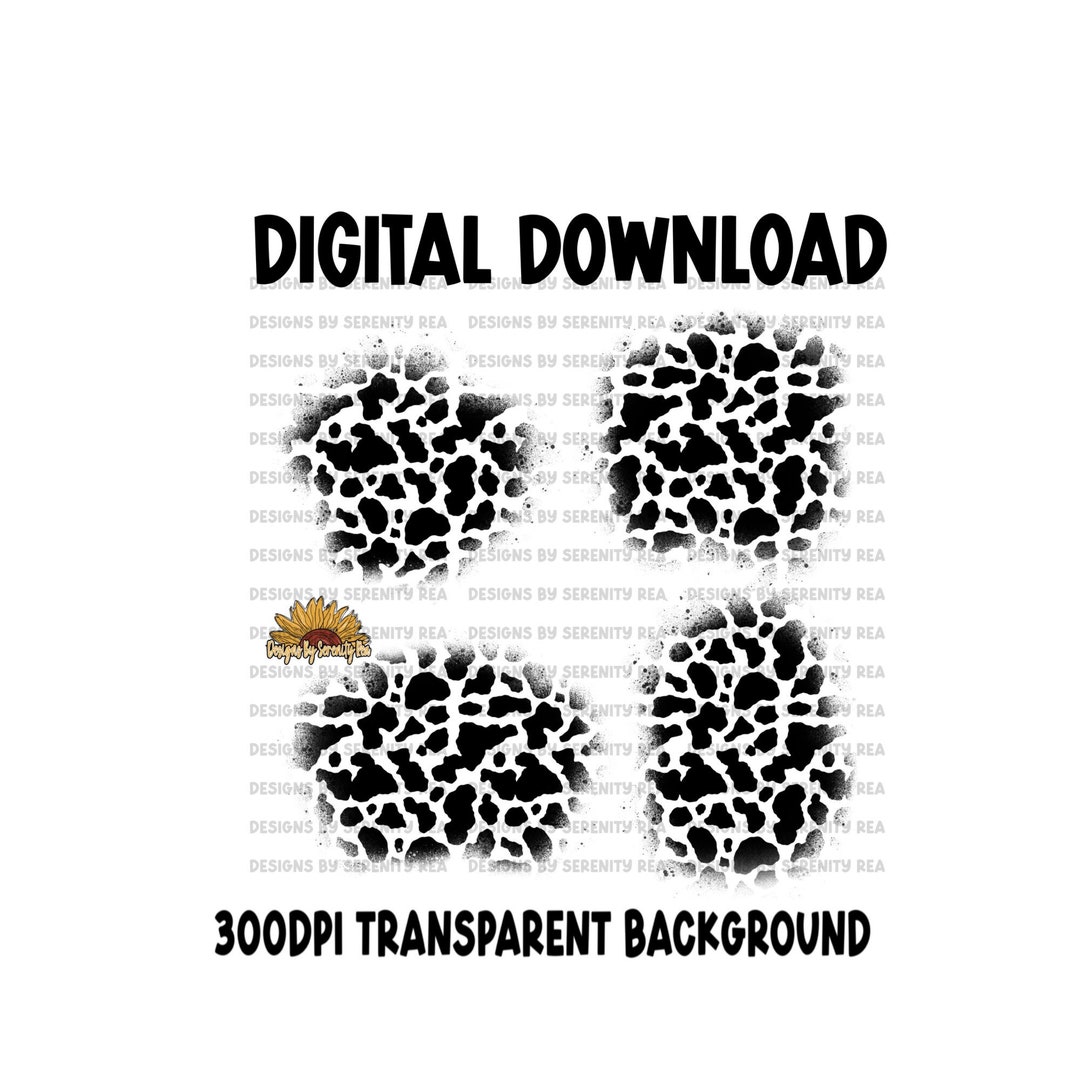 Cow Print Bleach Splatter Background | PNG | Patches | Sublimation ...