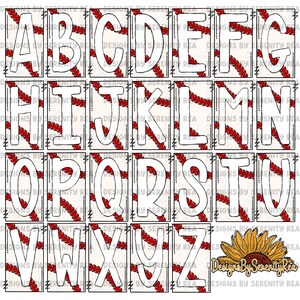 Baseball Alphabet Set | White Doodle Letters (digital Download) - Etsy