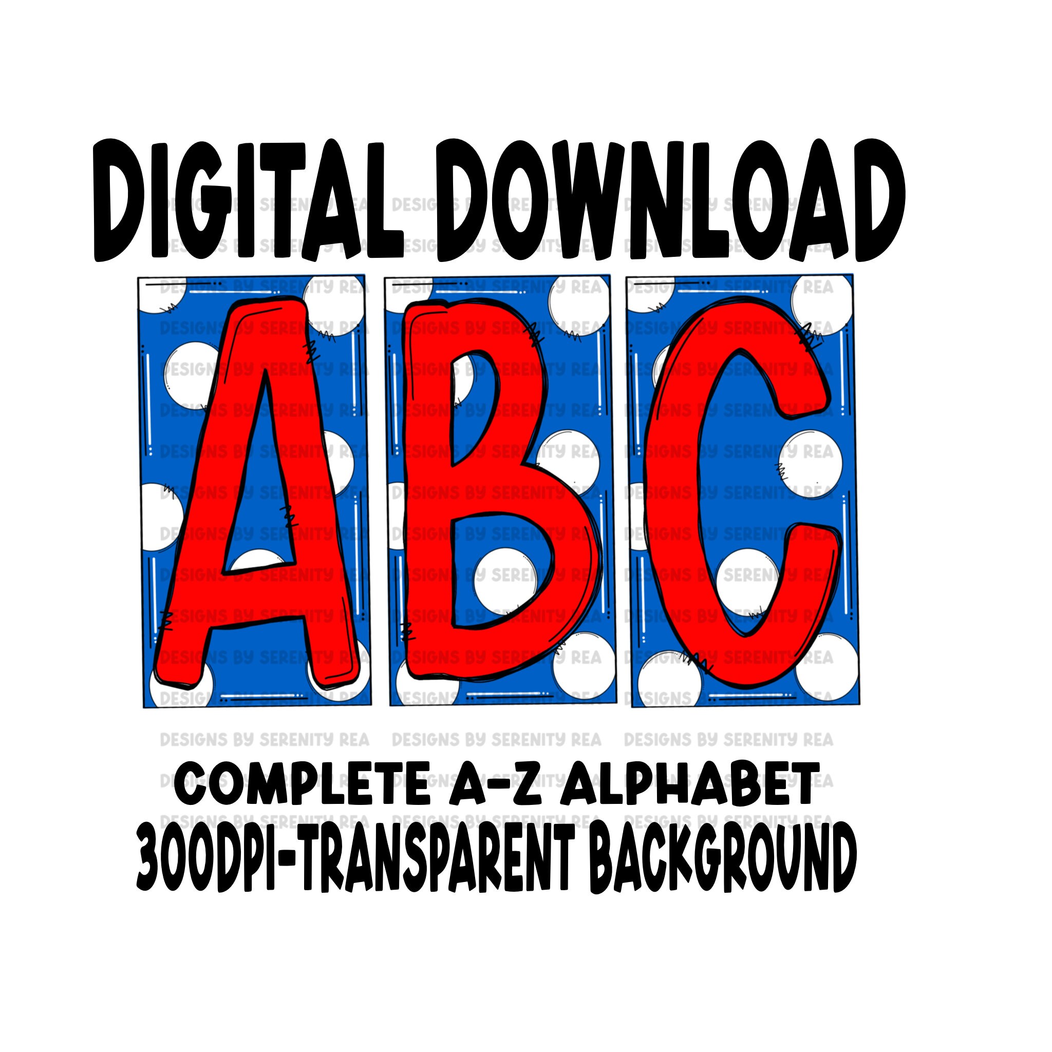 Polka Dot Box Red Letters Alphabet Set | Google Drive | Sublimation ...