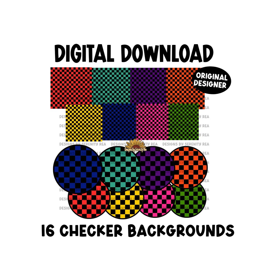 Checkers Round & Square Backgrounds | Sublimation| Digital Download ...
