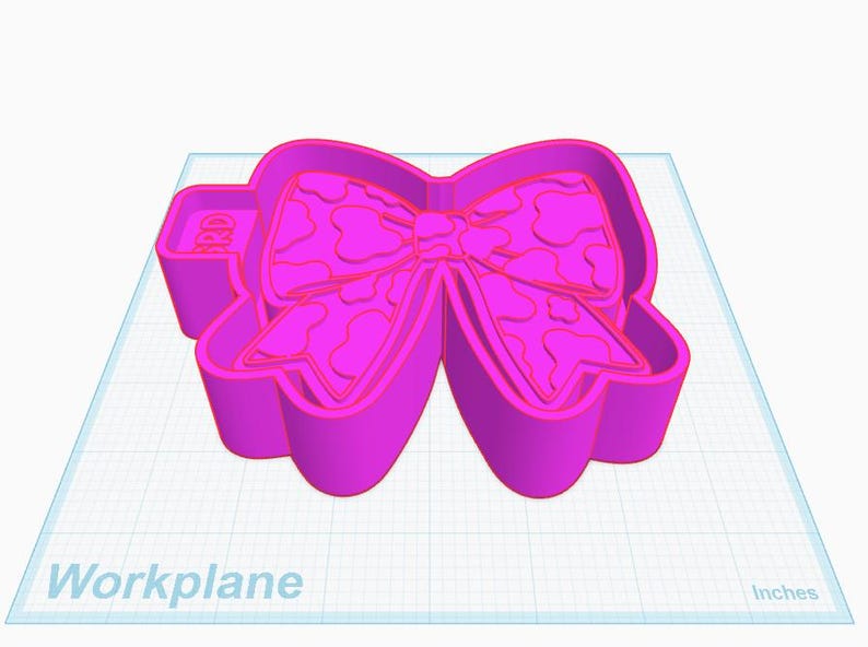 Cow Print Coquette Bow | STL File | Freshie Mold Housing | Digital ...