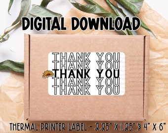 Thank You Thermal Label, Thermal Thank You Sticker, Business Supplies ...