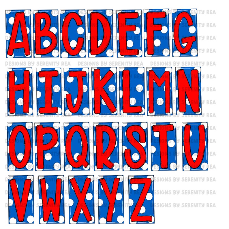 Polka Dot Box Red Letters Alphabet Set | Google Drive | Sublimation ...