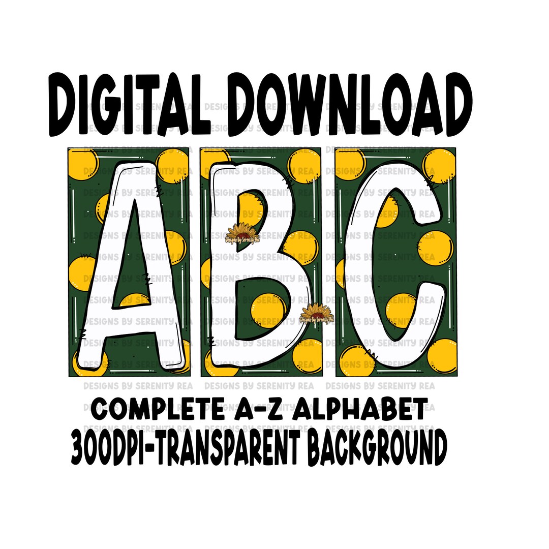 Green and Yellow Polka Dot Box | White Letters Alphabet Set | Google ...