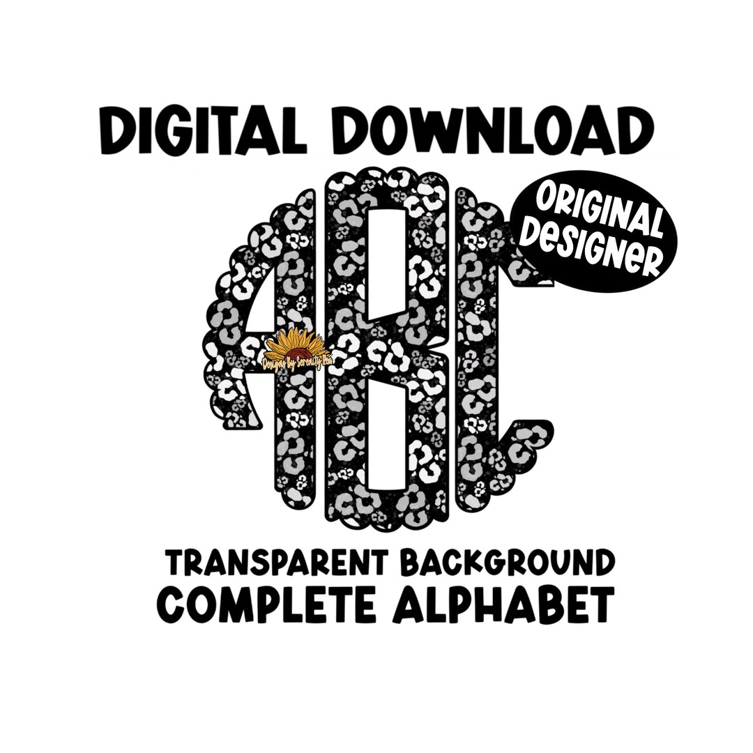 Black White Leopard Print Monogram | Scallop Monogram | Alphabet ...