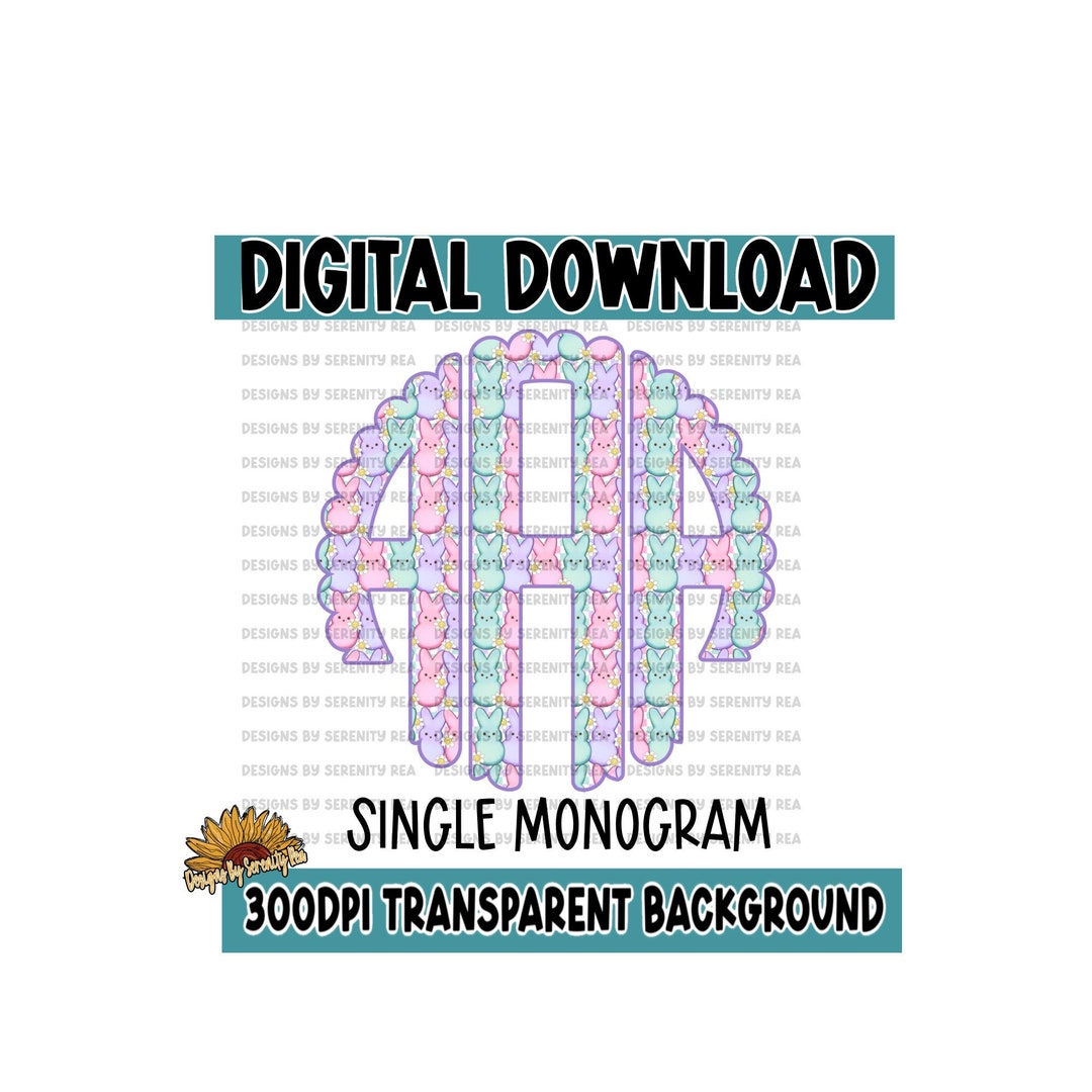 SINGLE PNG File | Scalloped Monogram | Custom Listing for Single ...