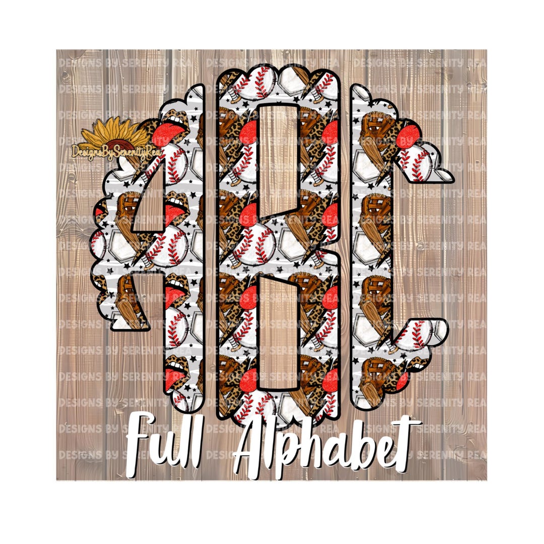 Baseball Monogram | Scallop Monogram | Alphabet | Letters | Round ...