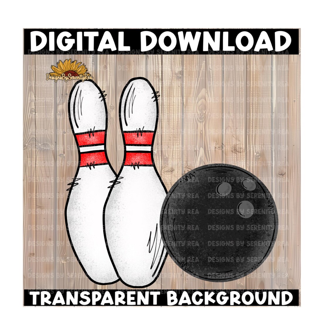 Bowling Ball and Pin Clipart Digital Download | Sublimation | DTF ...