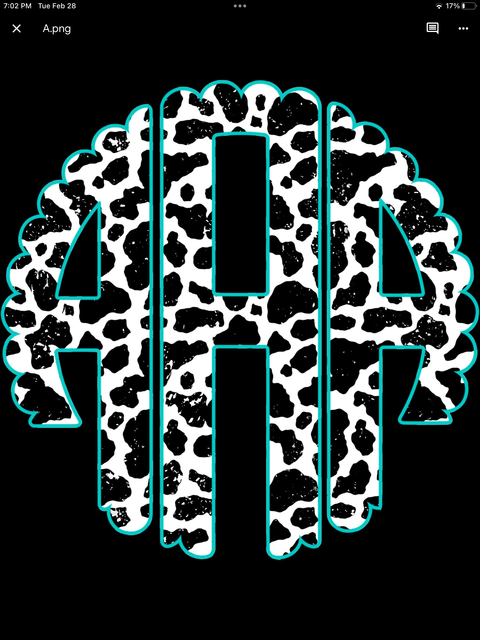 Teal Cow Print Scallop Monogram Alphabet Letters Round Monogram Google ...