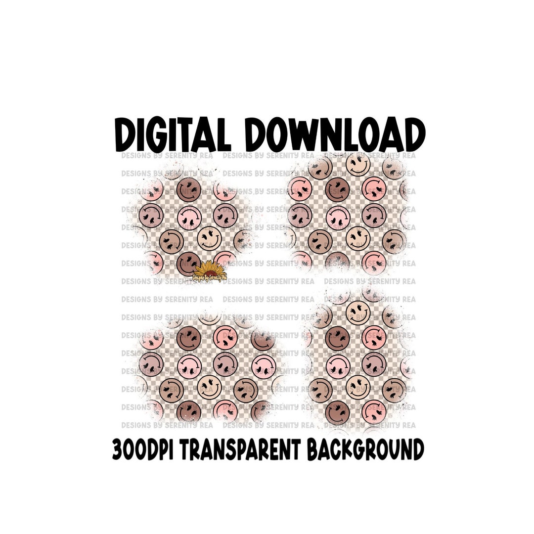 Retro Smiley Face Bleach Splatter Background | PNG | Patches ...