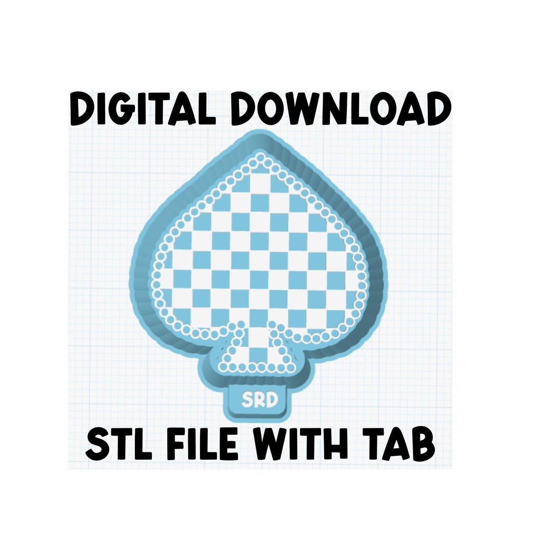 Checkered Spade | STL File | Freshie Mold Housing | Digital Download ...
