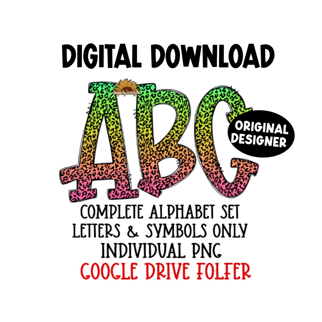 Leopard Print Alphabet | Doodle Letters | Google Drive Folder - Etsy