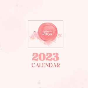 2023 Year at a Glance Pink Calendar - Etsy