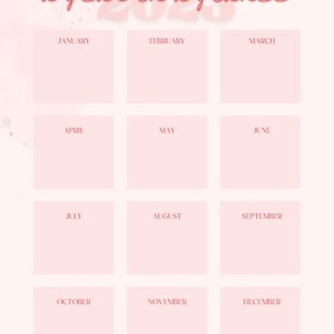 2023 Year at a Glance Pink Calendar - Etsy