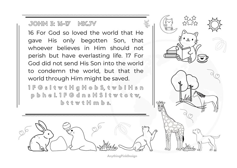 Children's Colouring Bible Verses With Speed Memorization - Etsy