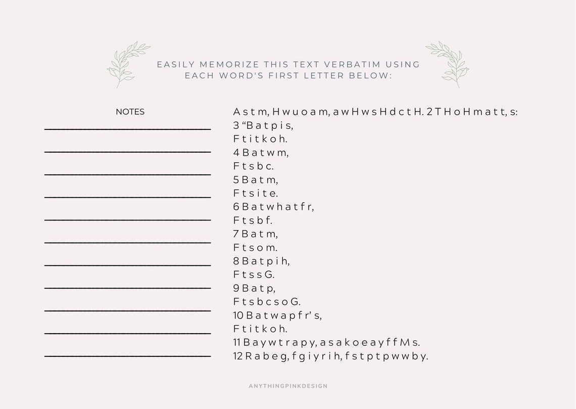 Memorize Scripture Verbatim Flashcards - Etsy