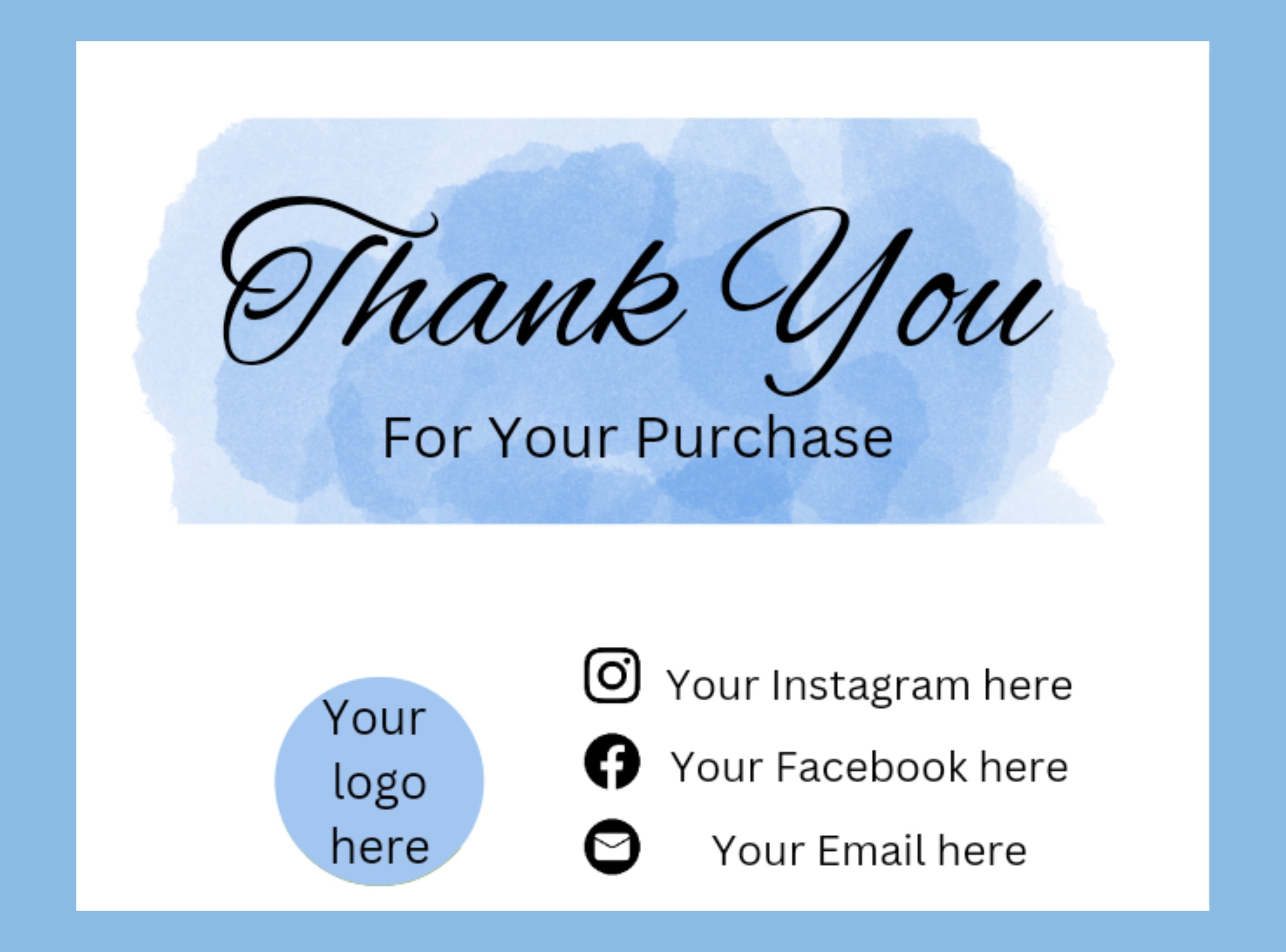 Printable Editable Thank You Card Templates | Simple Thank You Card ...