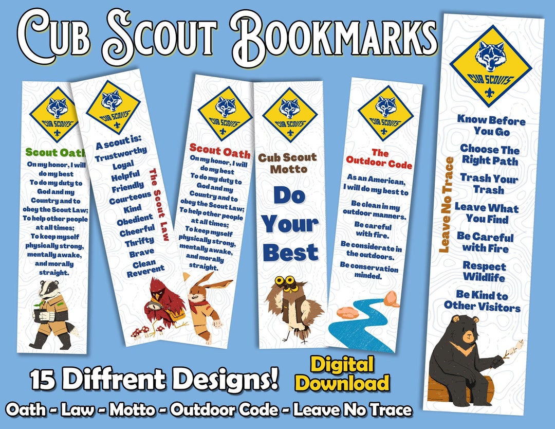 Cub Scout Bookmarks Pintables - Etsy