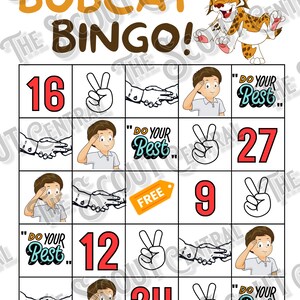 Bobcat Bingo! Printable Set of 12 - Etsy
