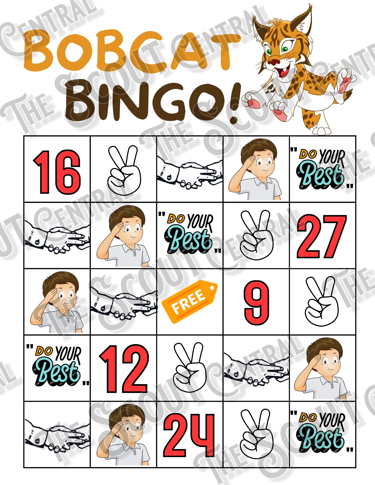 Bobcat Bingo! Printable Set of 12 - Etsy