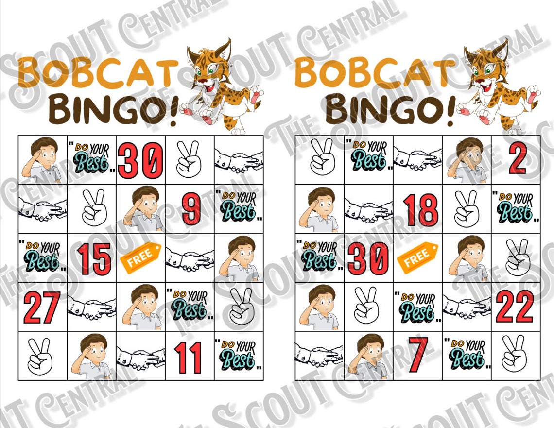 Bobcat Bingo! Printable Set of 12 - Etsy