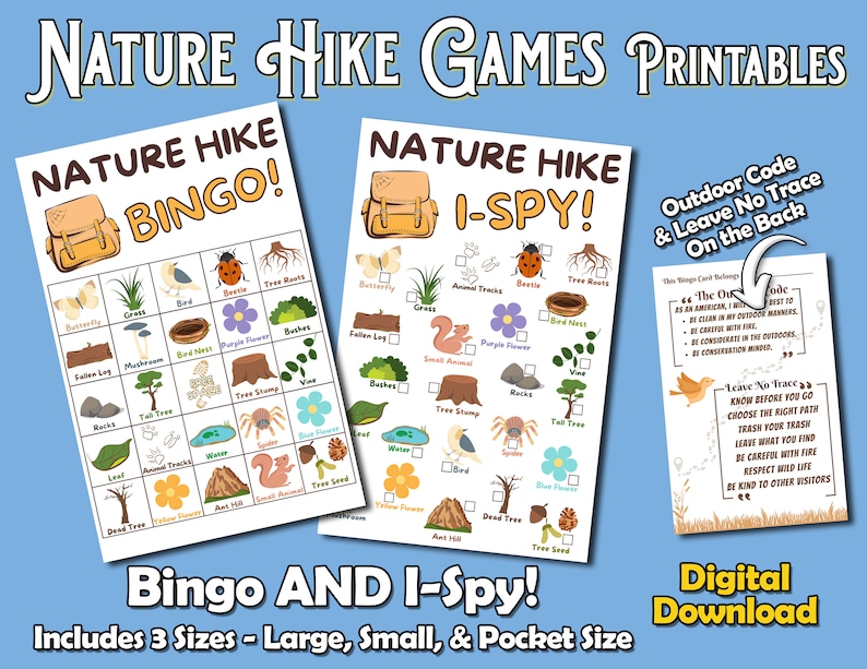 Nature Hike Games! 2 Printable Games - Etsy