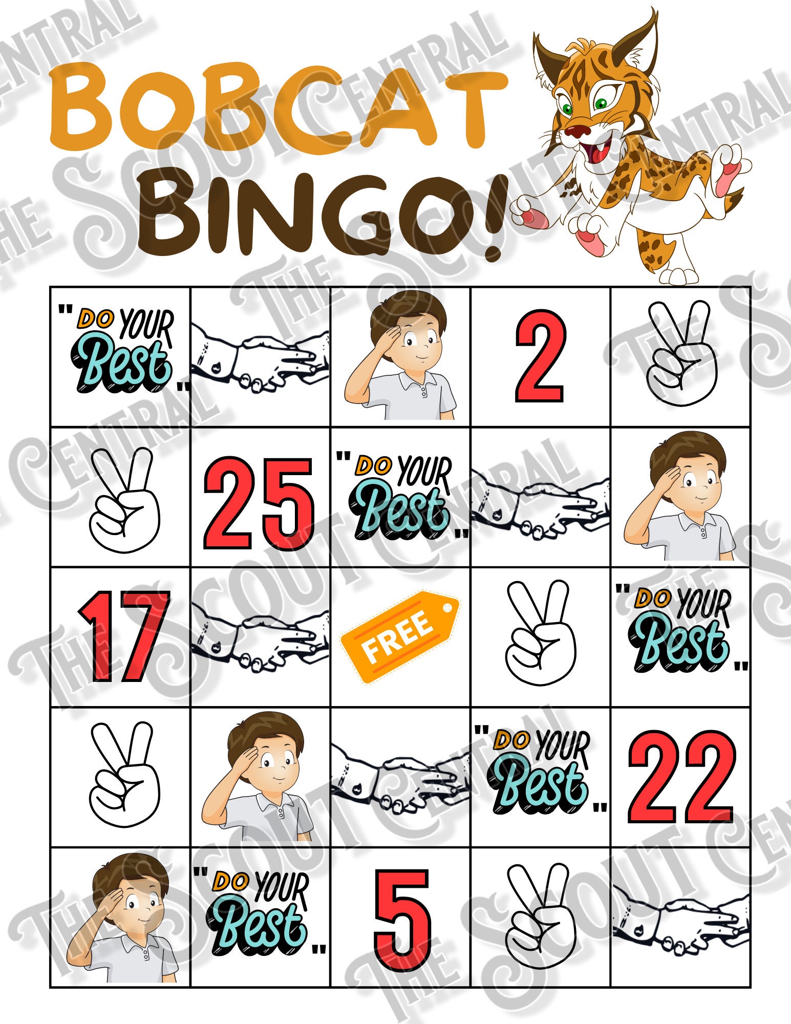 Bobcat Bingo! Printable Set of 12 - Etsy