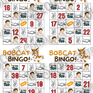 Bobcat Bingo! Printable Set of 12 - Etsy