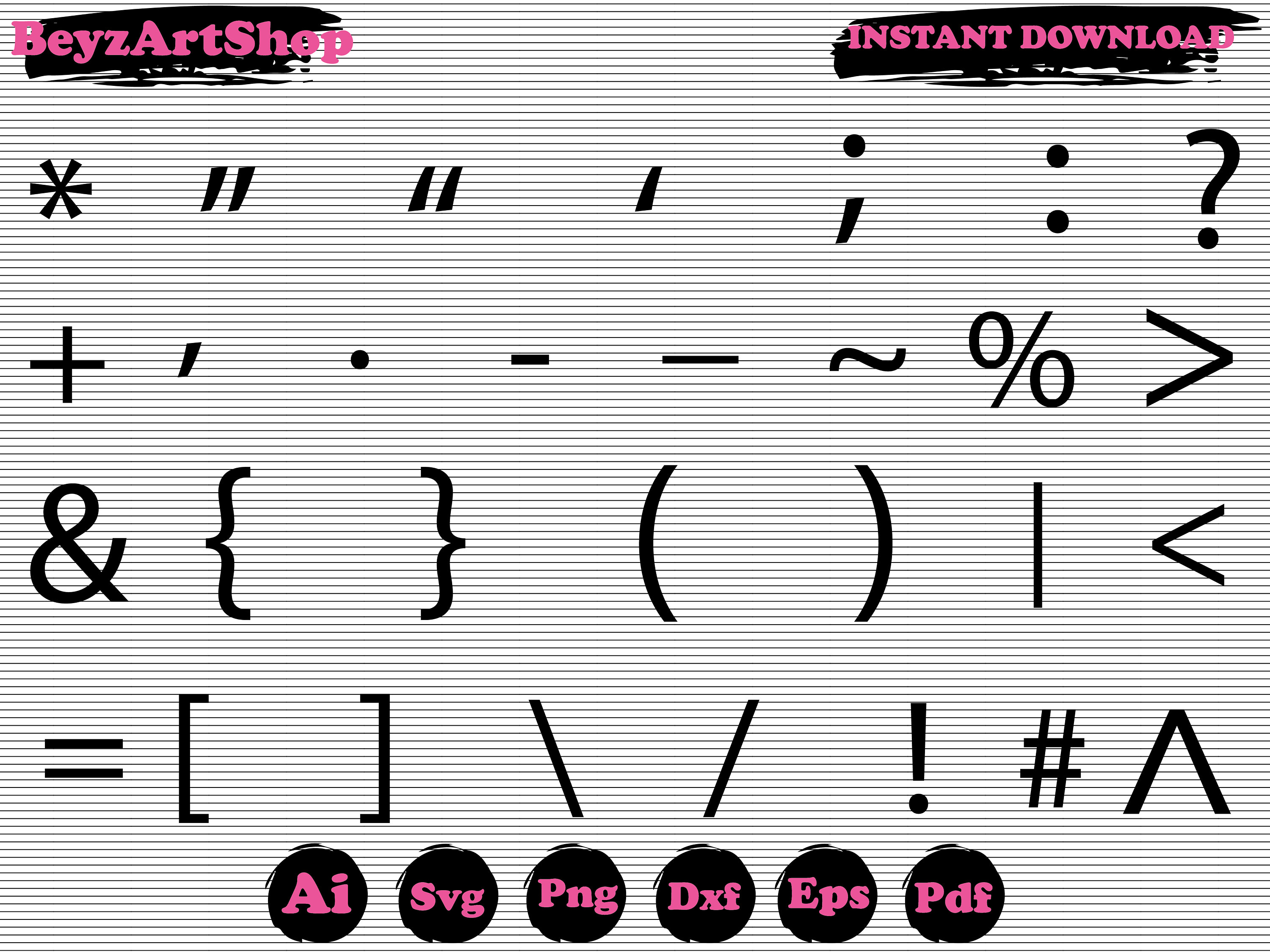 Signos de puntuación svg símbolos de puntuación svg punto - Etsy México